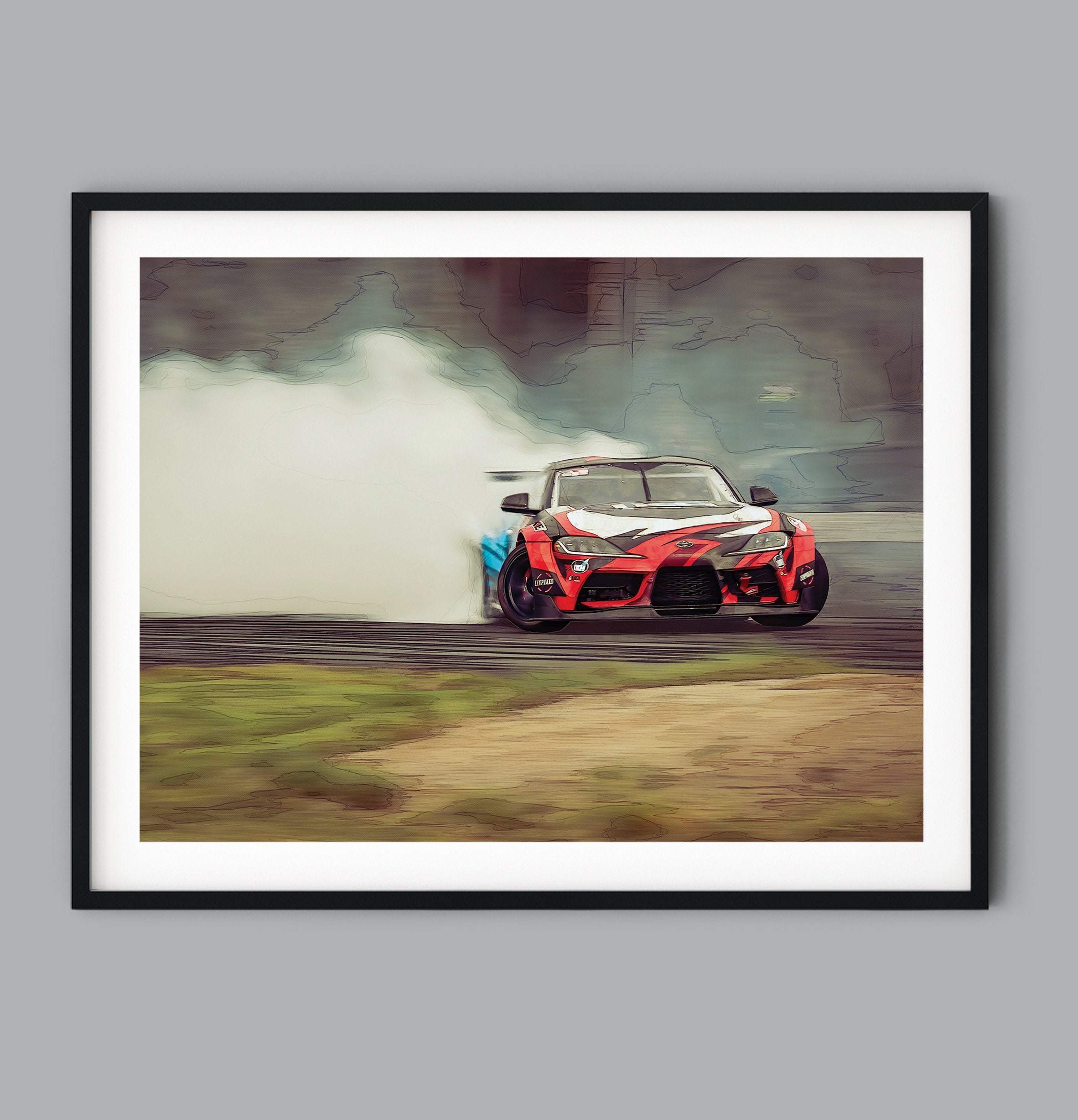 Drift Car Art Print Drifting Printable Car Art Print - Etsy