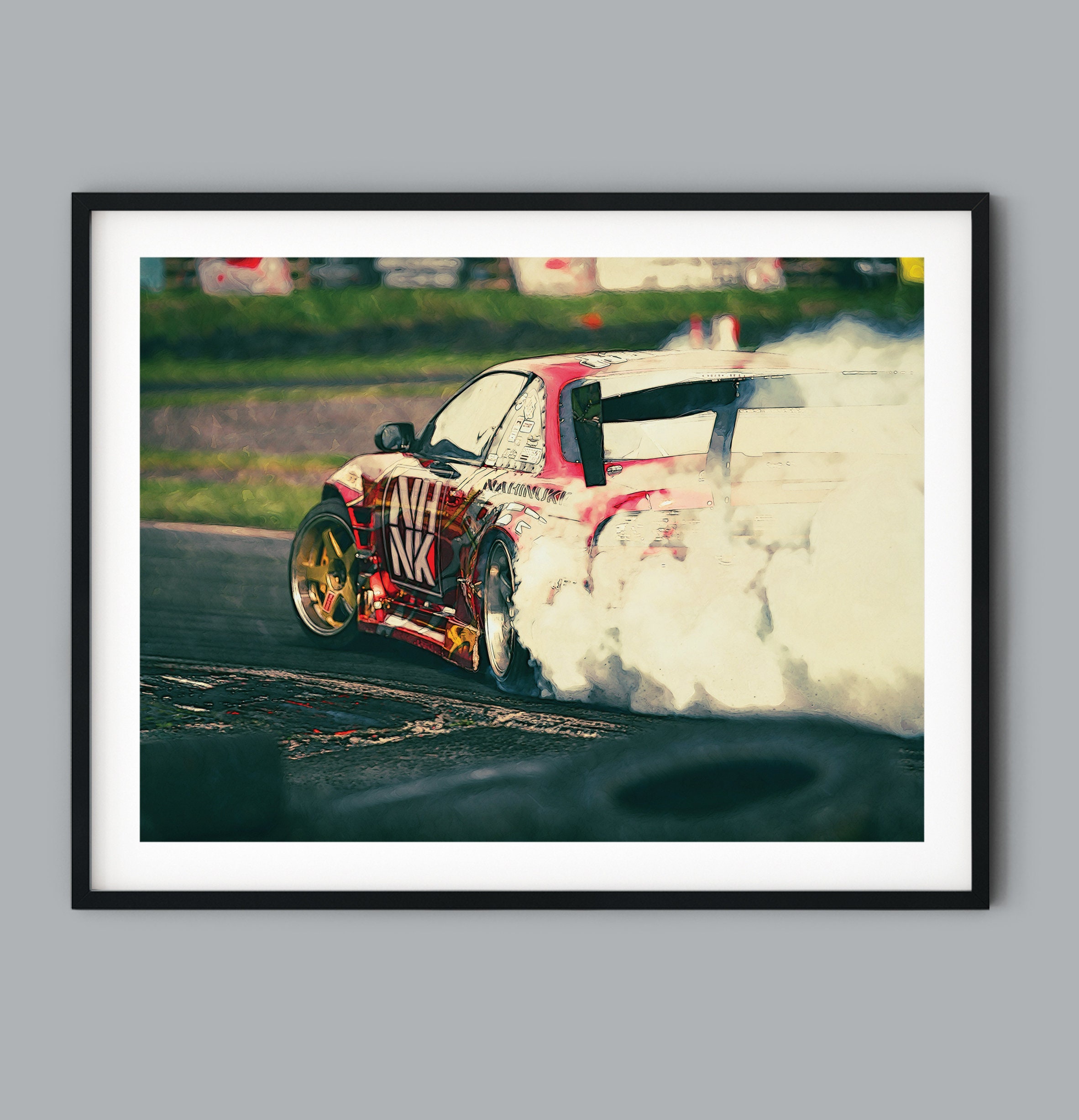 Drift Car Art Print Drifting Printable Car Art Print Poster Home Racing ...