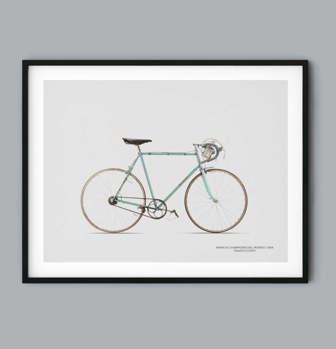 Bianchi Champione Del Mondo 1954 Fausto Coppi. Classic Road Bike POSTER ...