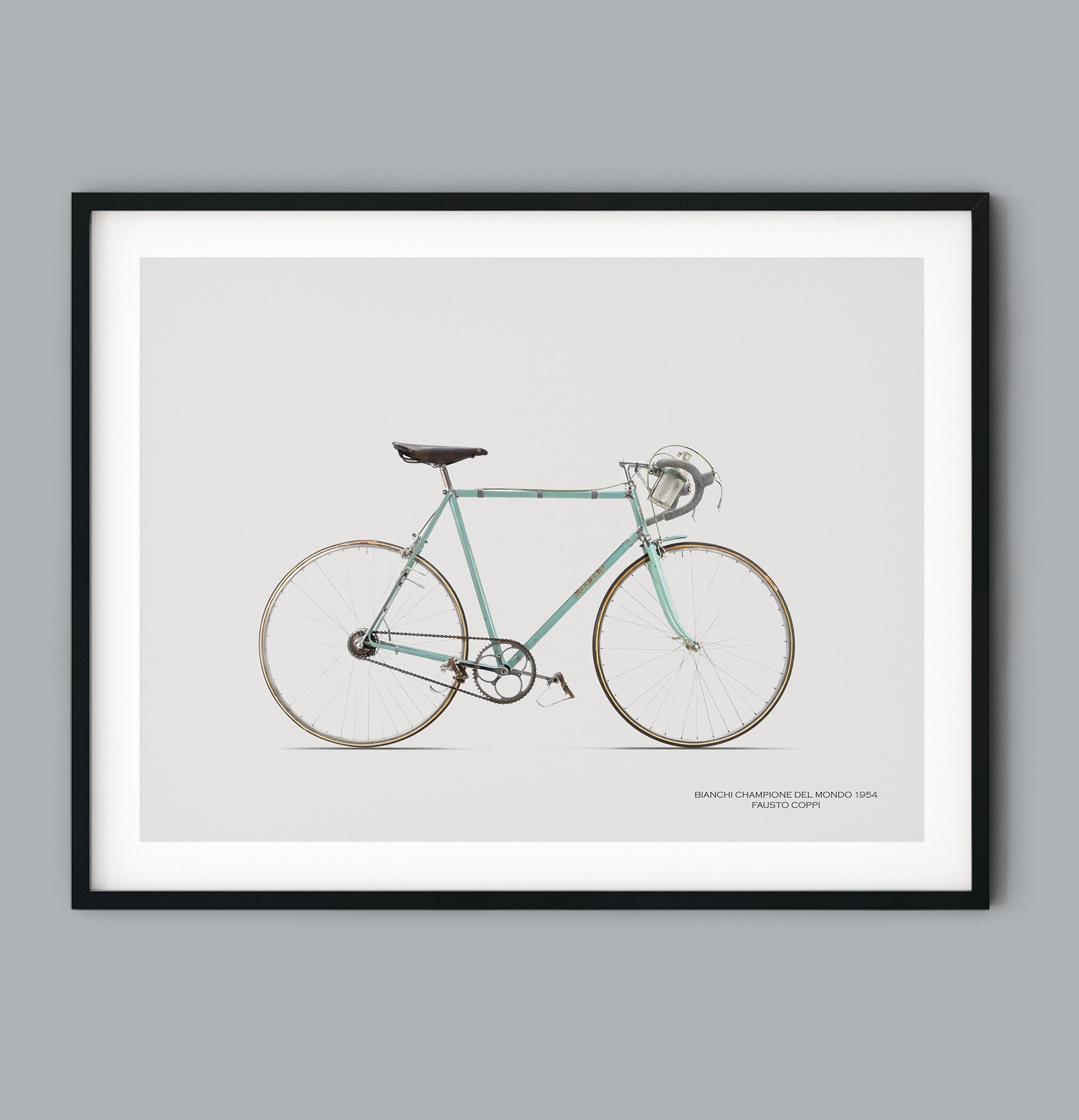 Bianchi Champione Del Mondo 1954 Fausto Coppi. Classic Road Bike POSTER ...