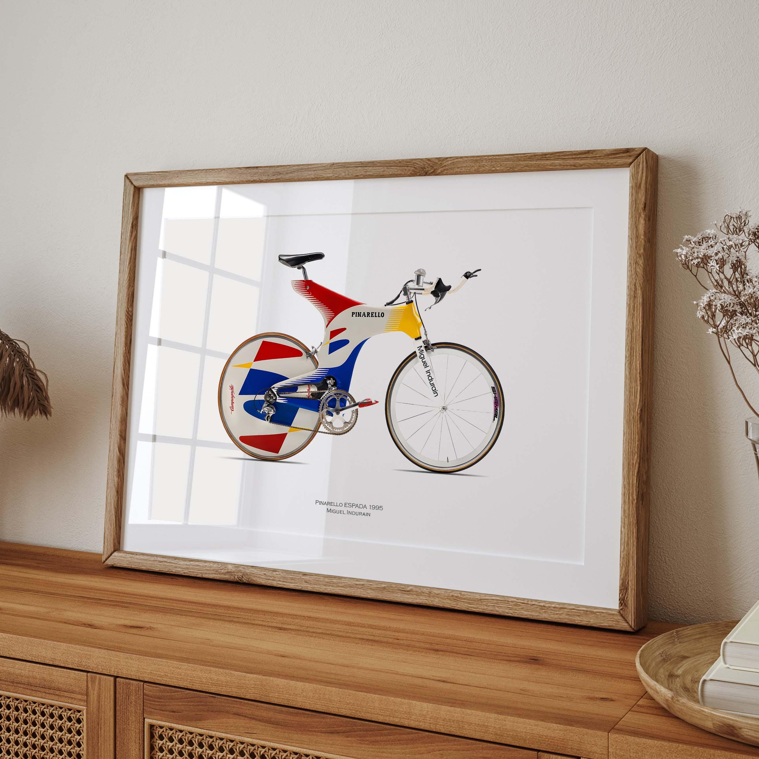 Pinarello Espada 1995 Wall Art | Miguel Indurain Time Trial Bike Print ...