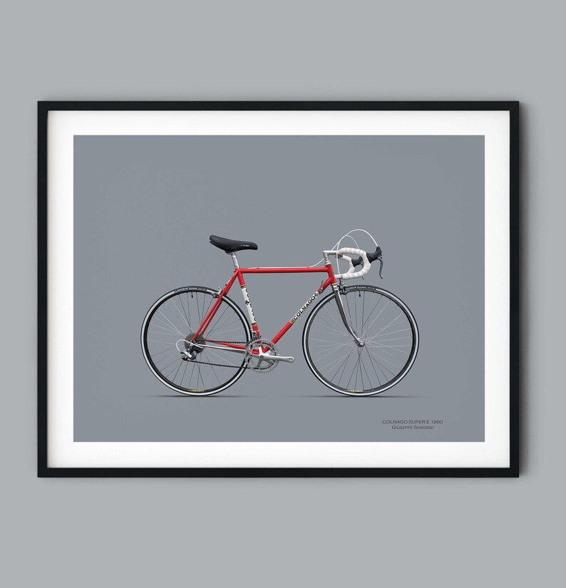 Colnago Super E 1980 Giuseppe Saronni. Classic Road Vintage Bike POSTER ...