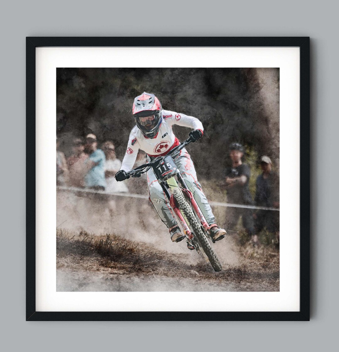 Downhill Mountain Bike Wall Art – Extreme Sports Poster – MTB Racing ...