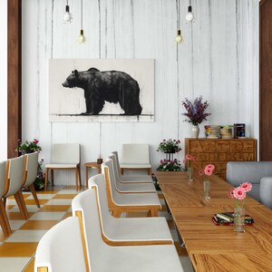 Minimalist BEAR Art. Black Line Drawing Dark Style. Modern Abstract ...