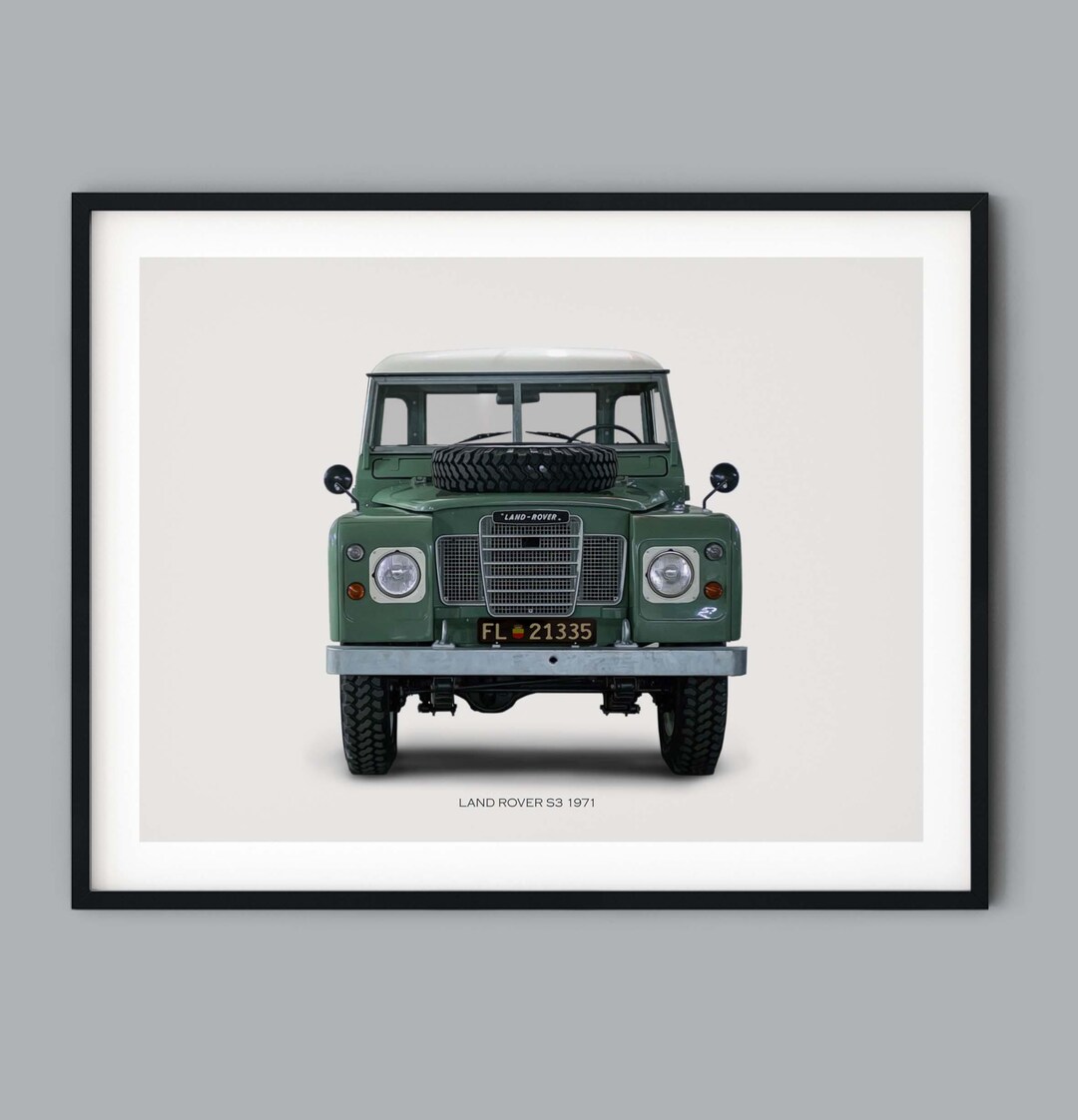 Land Rover S3 1971 Minimalist Wall Art Print, Vintage 4x4 Poster ...