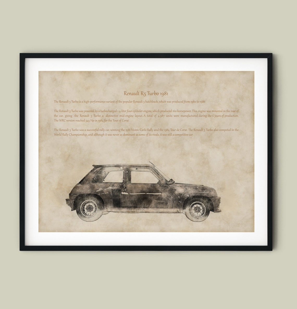 Renault R5 Turbo Classic Car Retro Digital Download - Etsy