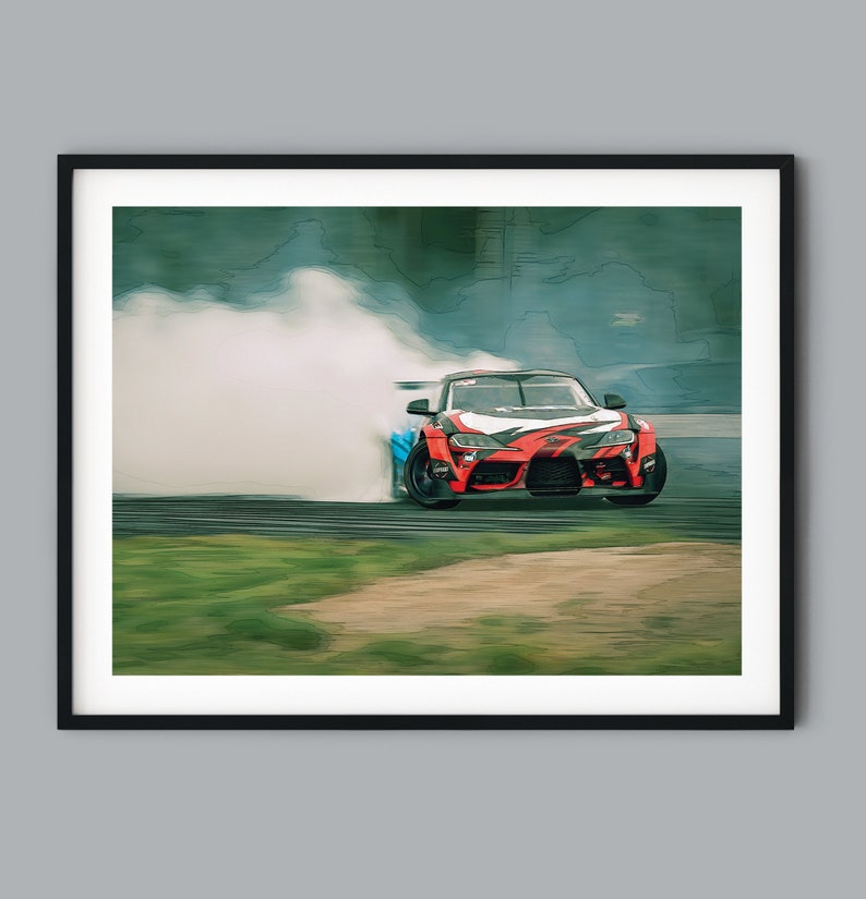 Drift Car Art Print Drifting Printable Car Art Print Poster Home Racing ...