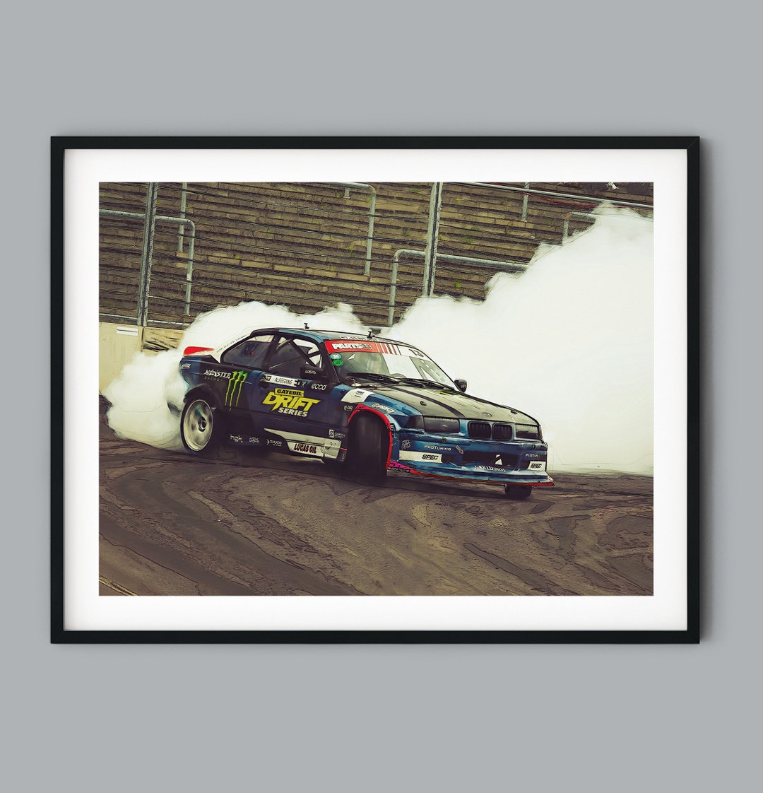 Drift Car Art Print Drifting Printable Car Art Print Poster Home Racing ...