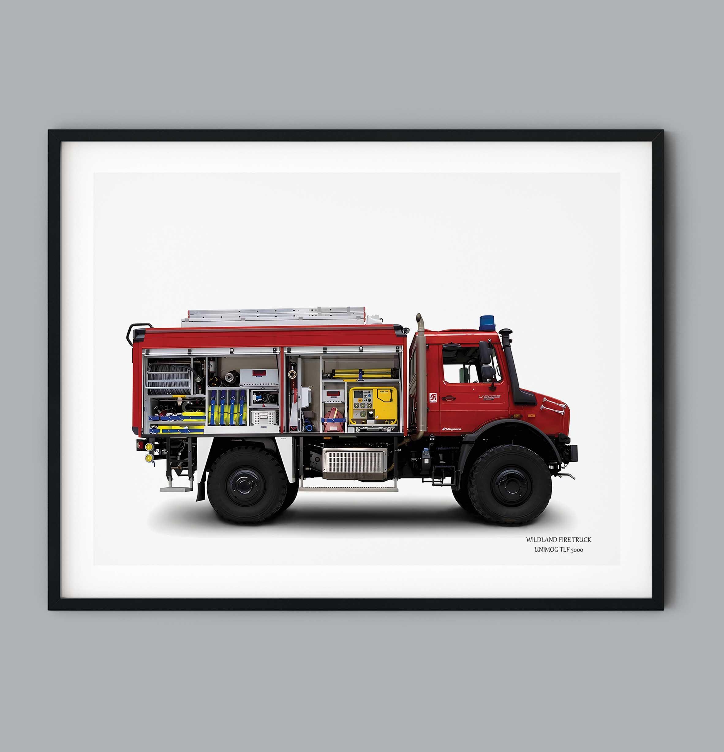 Fire Truck Pumper Engine Europe Model. Unimog TLF 3000 Poster to ...