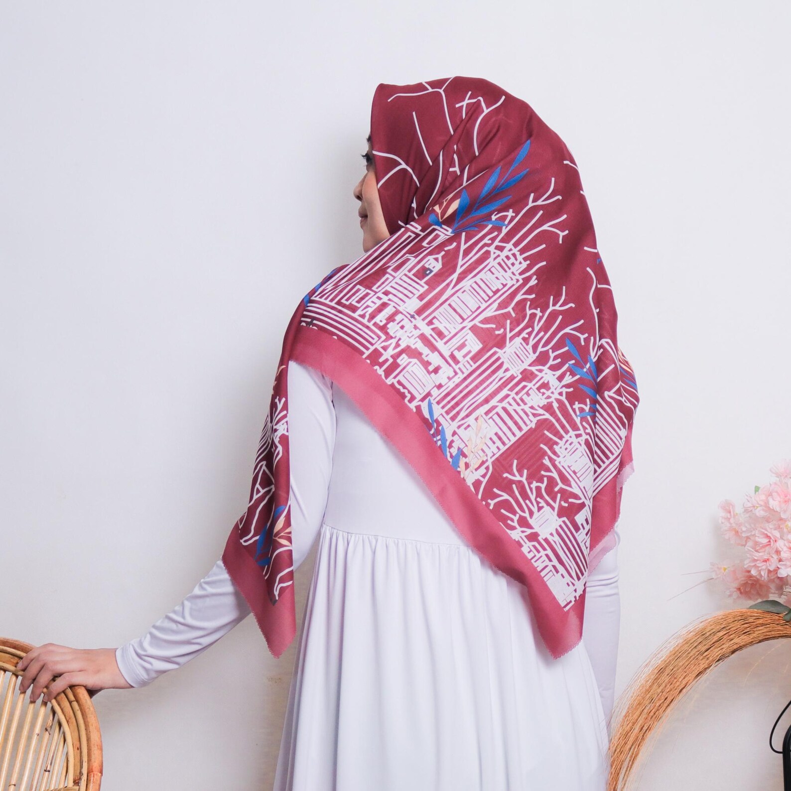 Cities Series Square Hijab: Elegant Voal Tryspan Scarf - Etsy