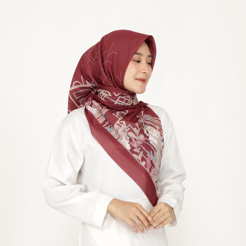 Cities Series Square Hijab: Elegant Voal Tryspan Scarf - Etsy