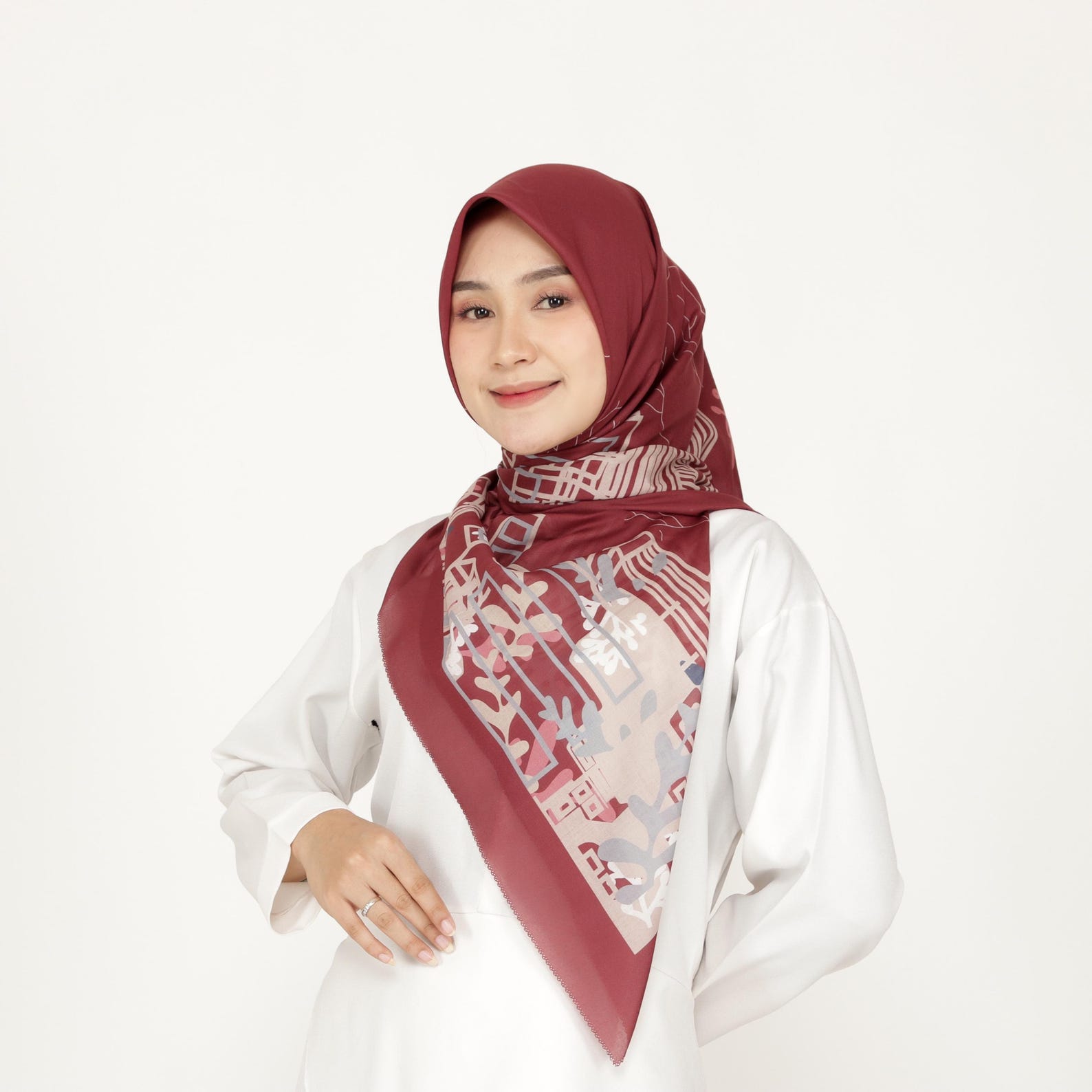 Cities Series Square Hijab: Elegant Voal Tryspan Scarf - Etsy