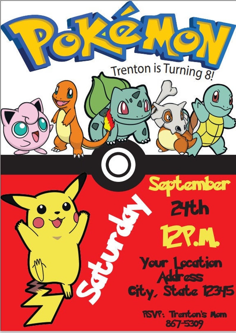 Pokemon Birthday Party Invitation - Etsy