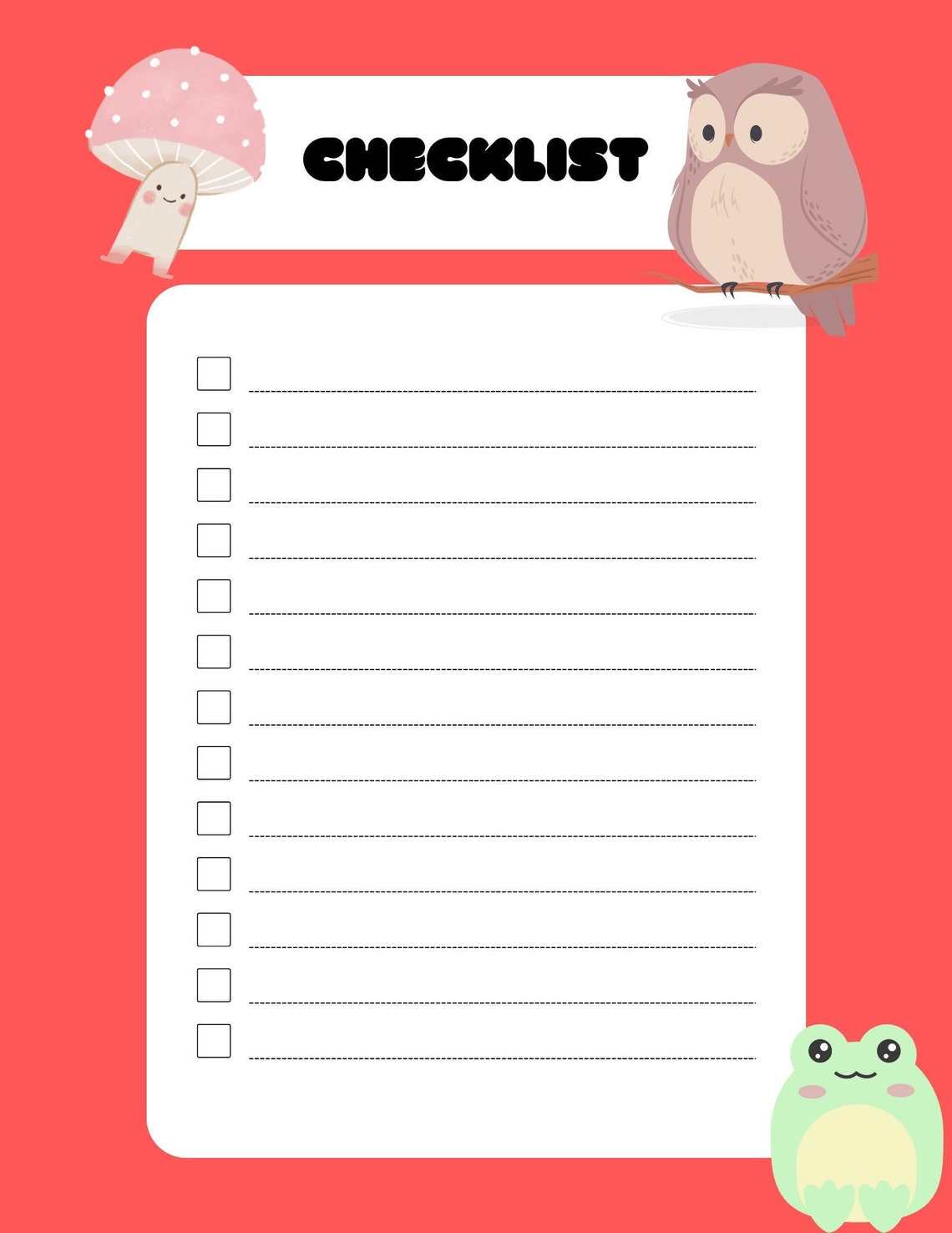 Easy Checklist, Simple Checklist, Printable Checklist, Digital ...