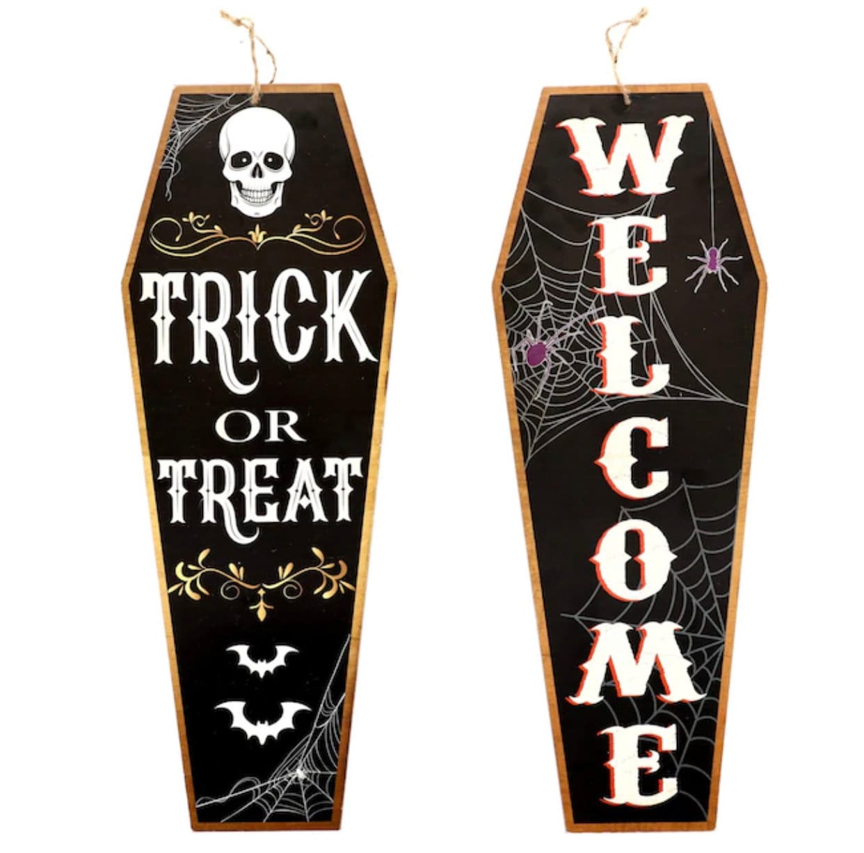 Reversible Halloween Coffin Wall Signs| Welcome Sign - Etsy