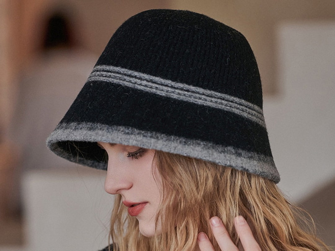 Women's Winter Wool Bucket Hat Warm Wool Hat Christmas - Etsy