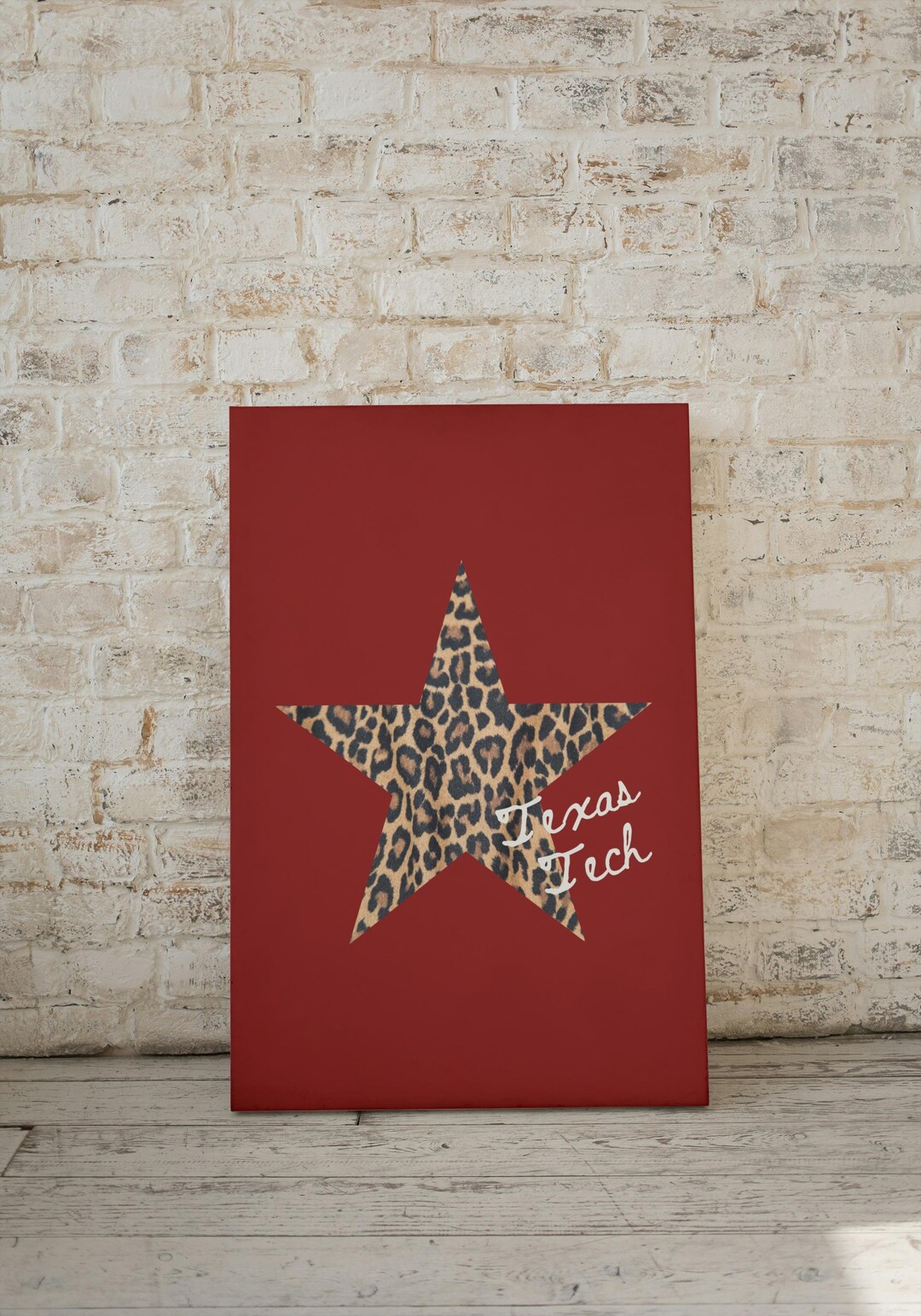Texas Tech Cheetah Star, Dorm Decor, Trendy Wall Art - Etsy