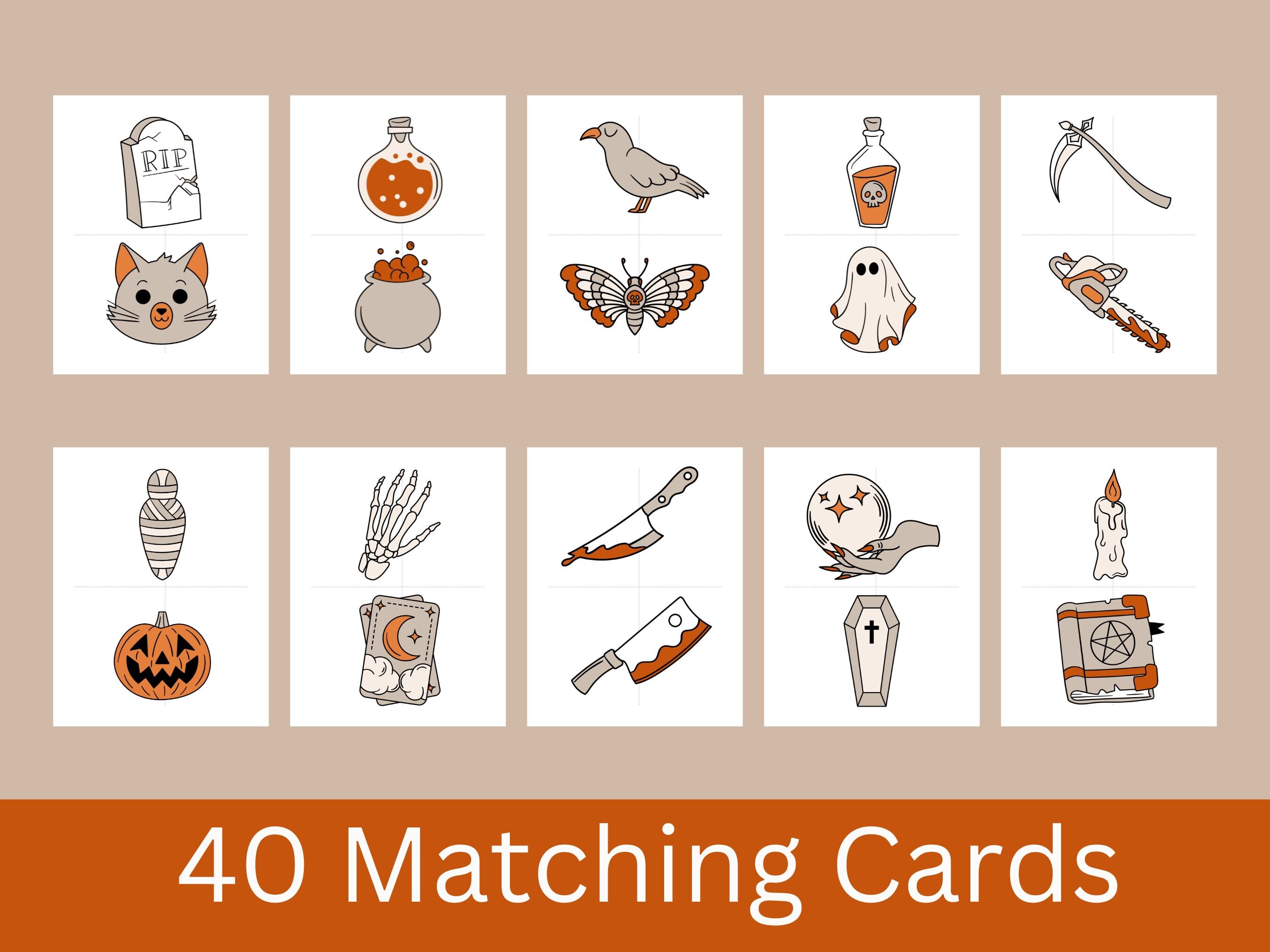 Halloween Matching Cards Printable Preschool Toddler Learning Activity ...
