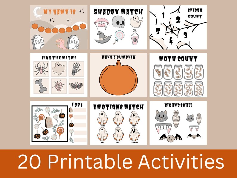 Halloween Busy Book Printable Preschool Toddler Learning Activity ...