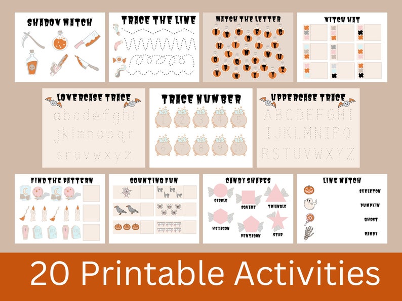 Halloween Busy Book Printable Preschool Toddler Learning Activity ...