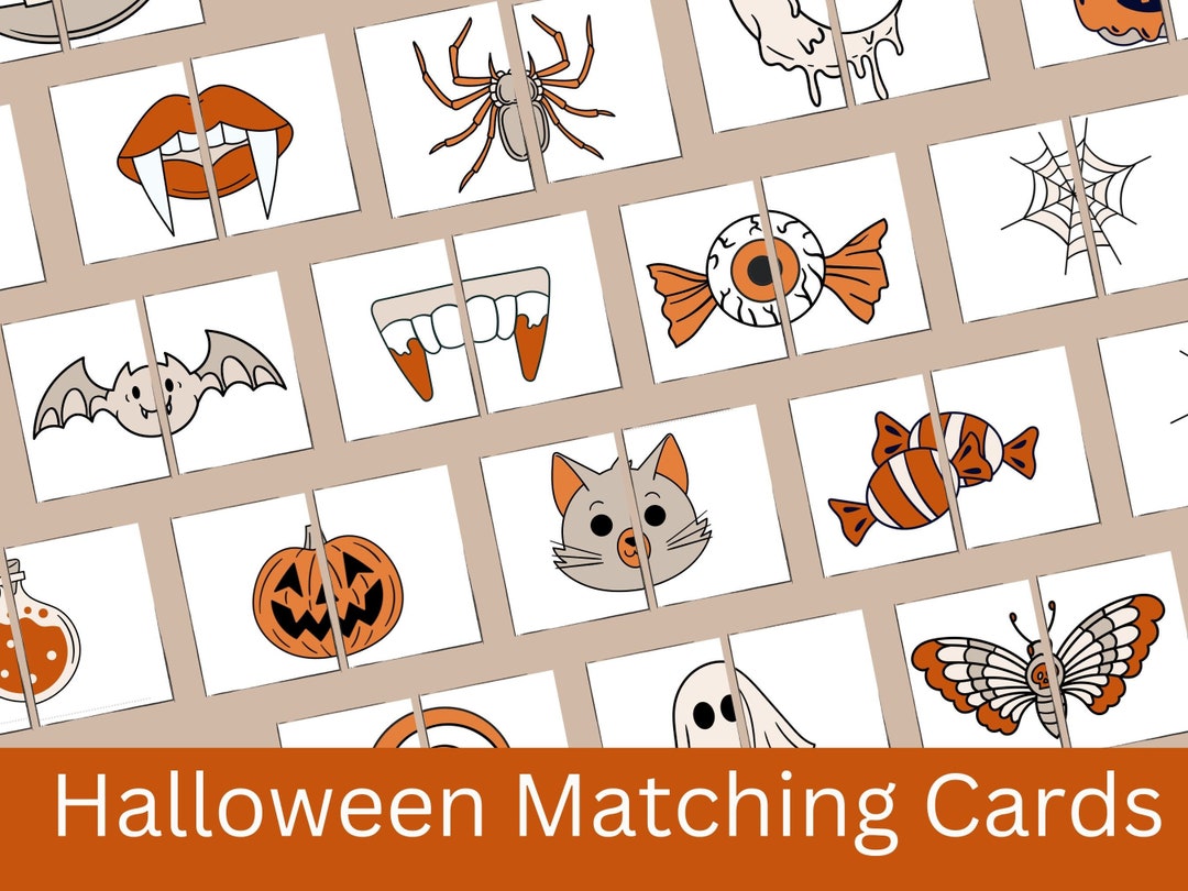 Halloween Matching Cards Printable Preschool Toddler Learning Activity ...