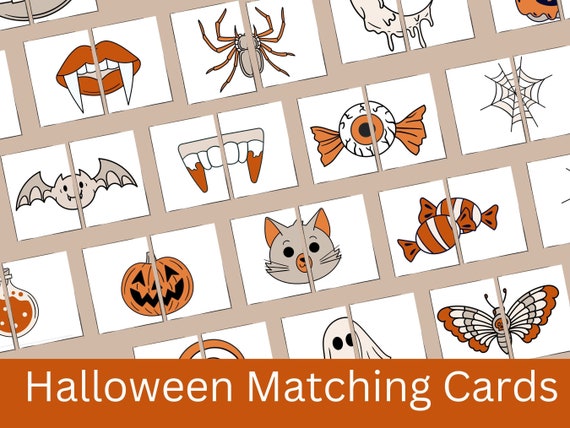 Halloween Matching Cards Printable Preschool Toddler Learning - Etsy