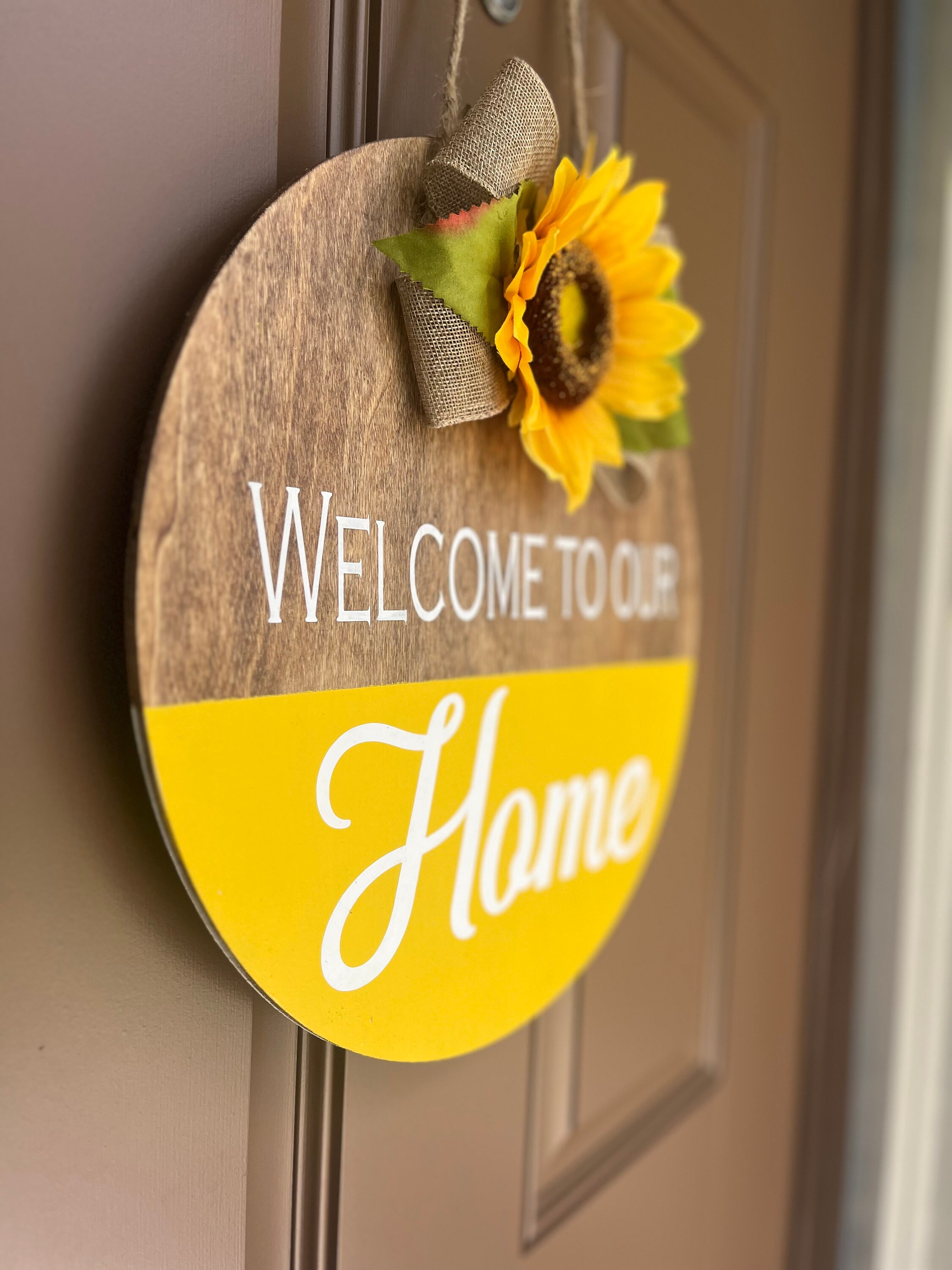 Welcome Sign Door Hanger Wood Door Hanger Front Door Sign Front Door ...