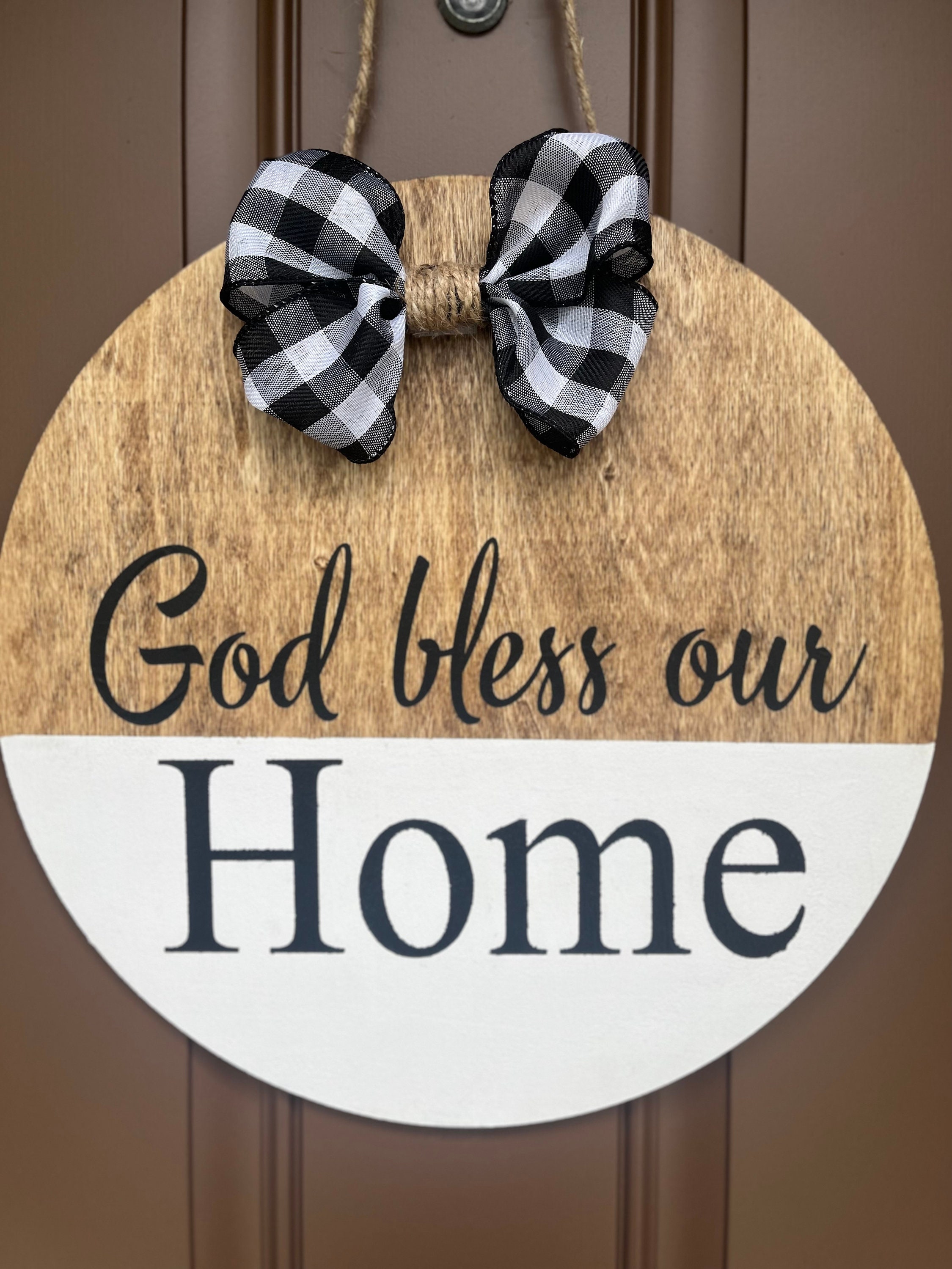 God Bless Our Home Front Door Sign Door Hanger House - Etsy