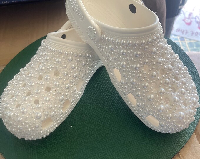 Pearled All White Clogs - Etsy