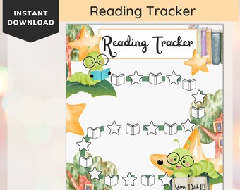 Printable Reading Tracker for Kids, Childrens Goal Chart, Book Log ...