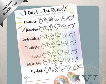 Eat the Rainbow Food Chart - Etsy