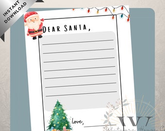 Printable Dear Santa Letter / Dear Santa Letter / Santa Letter ...