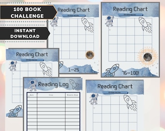 Printable Book Tracker Challenge for Kids or Adults // Simple - Etsy