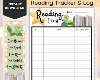 Printable Reading Log for Kids, Childrens Book Chart, Student Reading ...