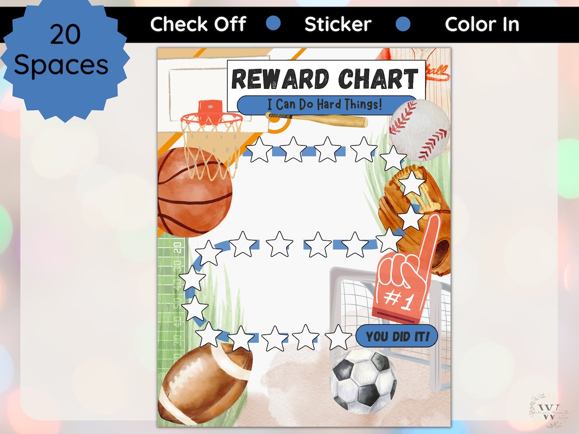 Printable Reward Chart for Kids, Boys Goal Tracker, Toddler Potty Chart ...