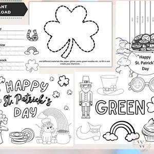St. Patrick's Day Coloring Pages for Kids, Activities for Preschool ...