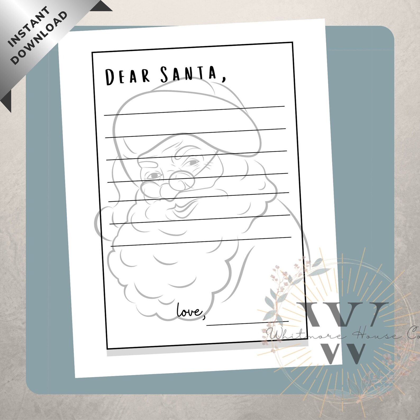 Printable Dear Santa Letter / Dear Santa Letter / Santa Letter ...