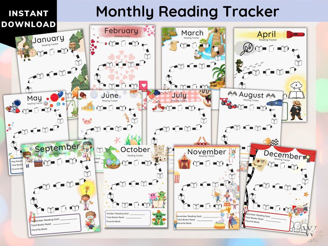 Printable Reading Tracker for Kids, Reading Log, Student Book Chart ...