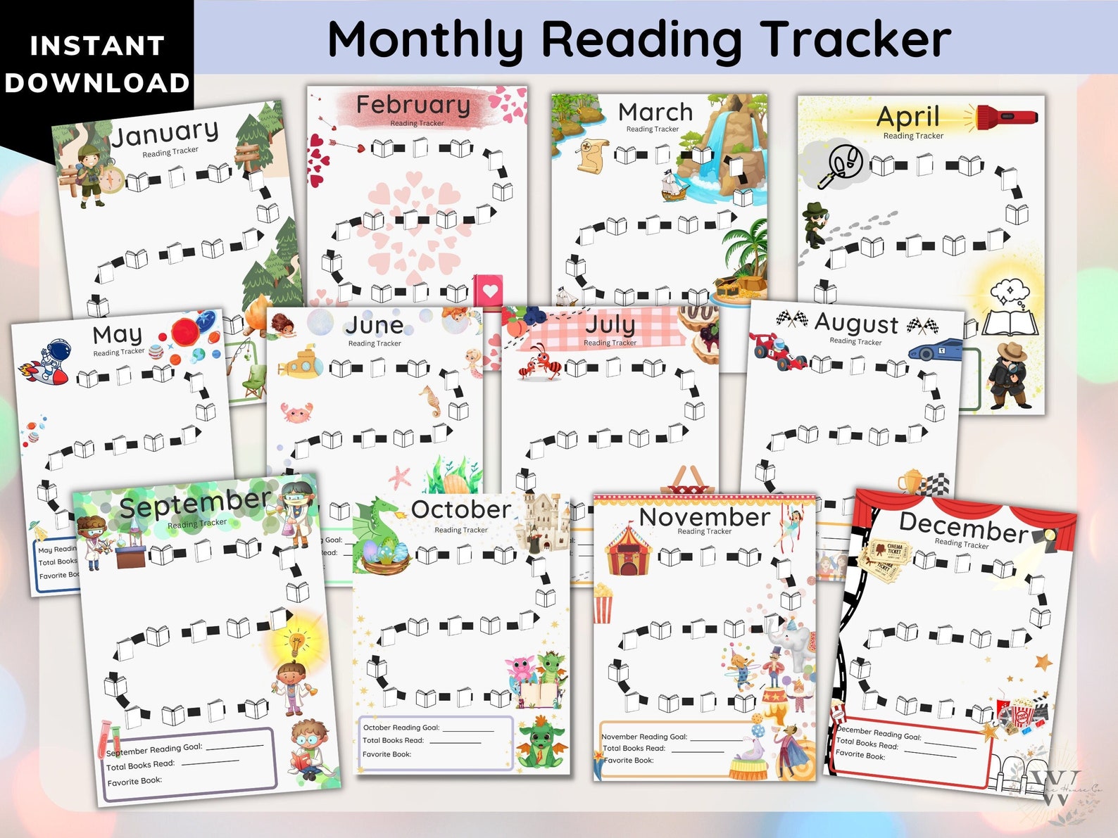 Printable Reading Tracker for Kids, Reading Log, Student Book Chart ...