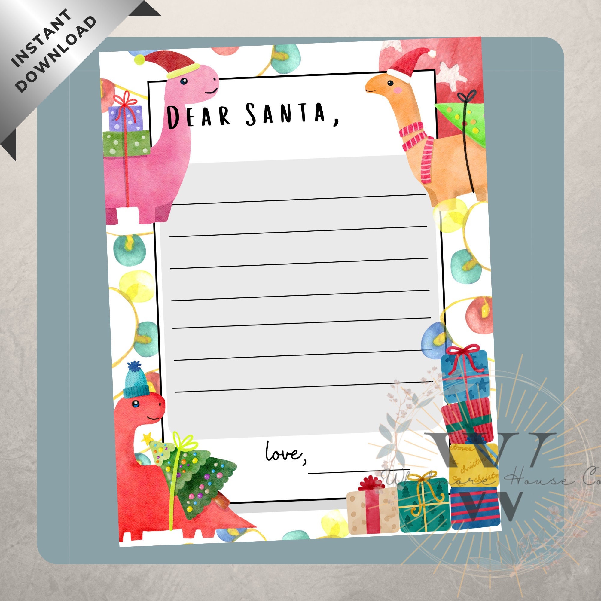 Printable Dear Santa Letter / Dear Santa Letter / Santa Letter ...