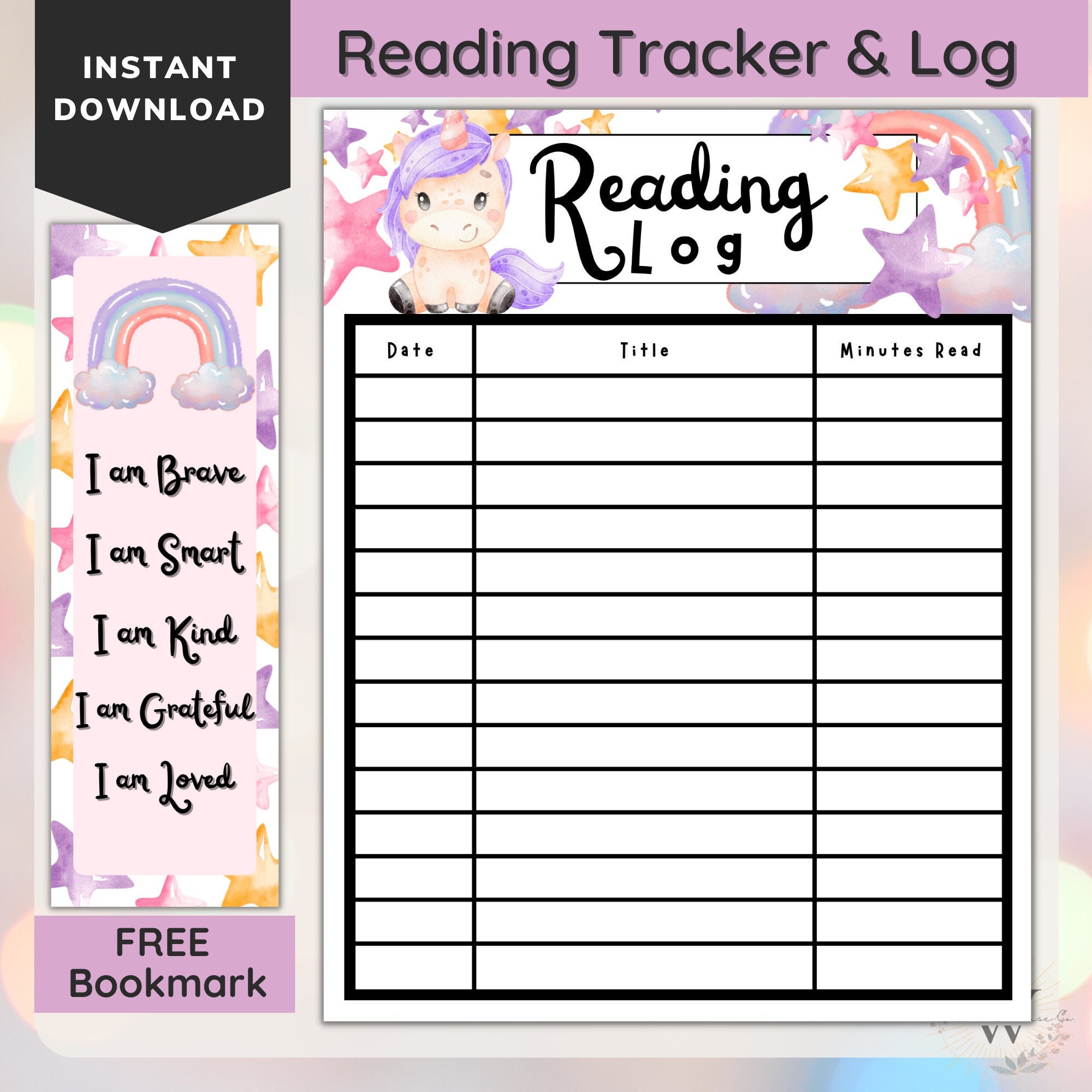 Printable Reading Log for Kids, Childrens Book Chart, Student Reading ...