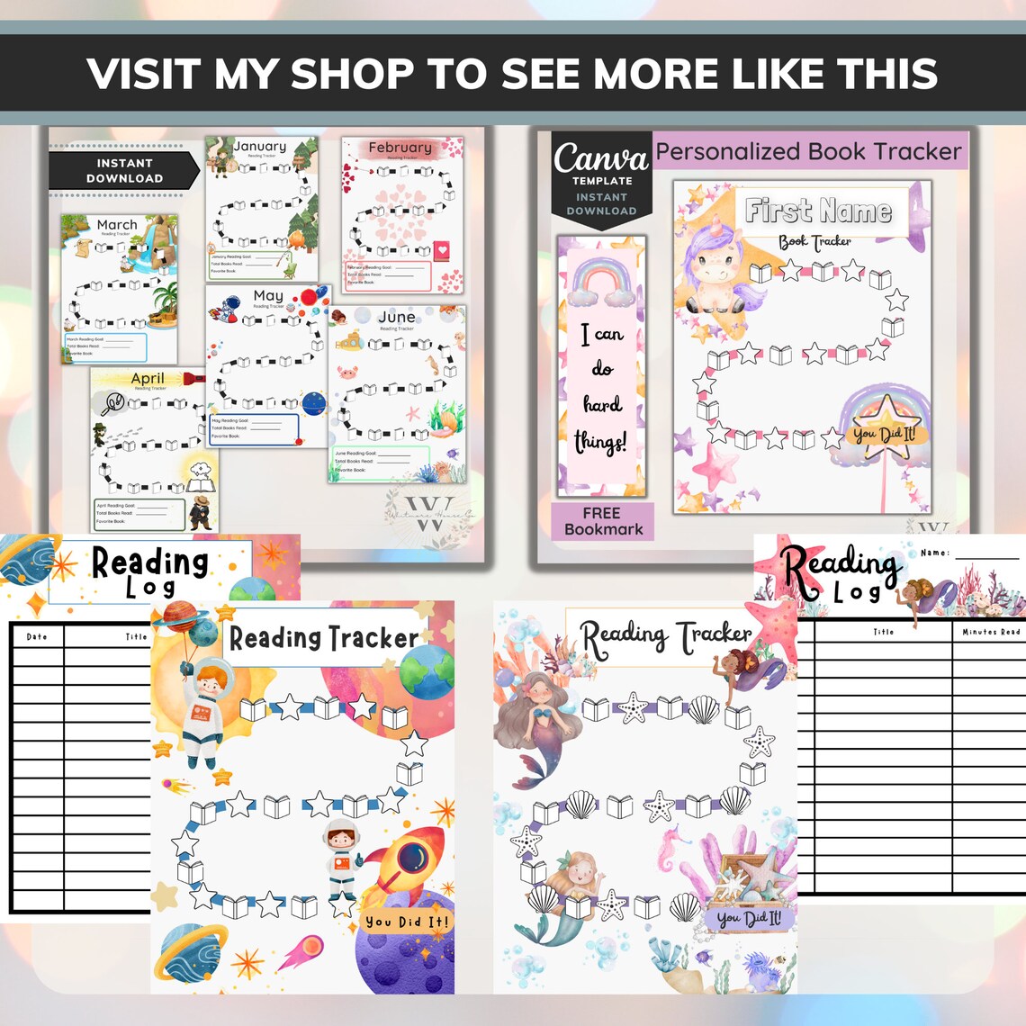 Printable Reading Log for Kids, Childrens Book Chart, Student Reading ...