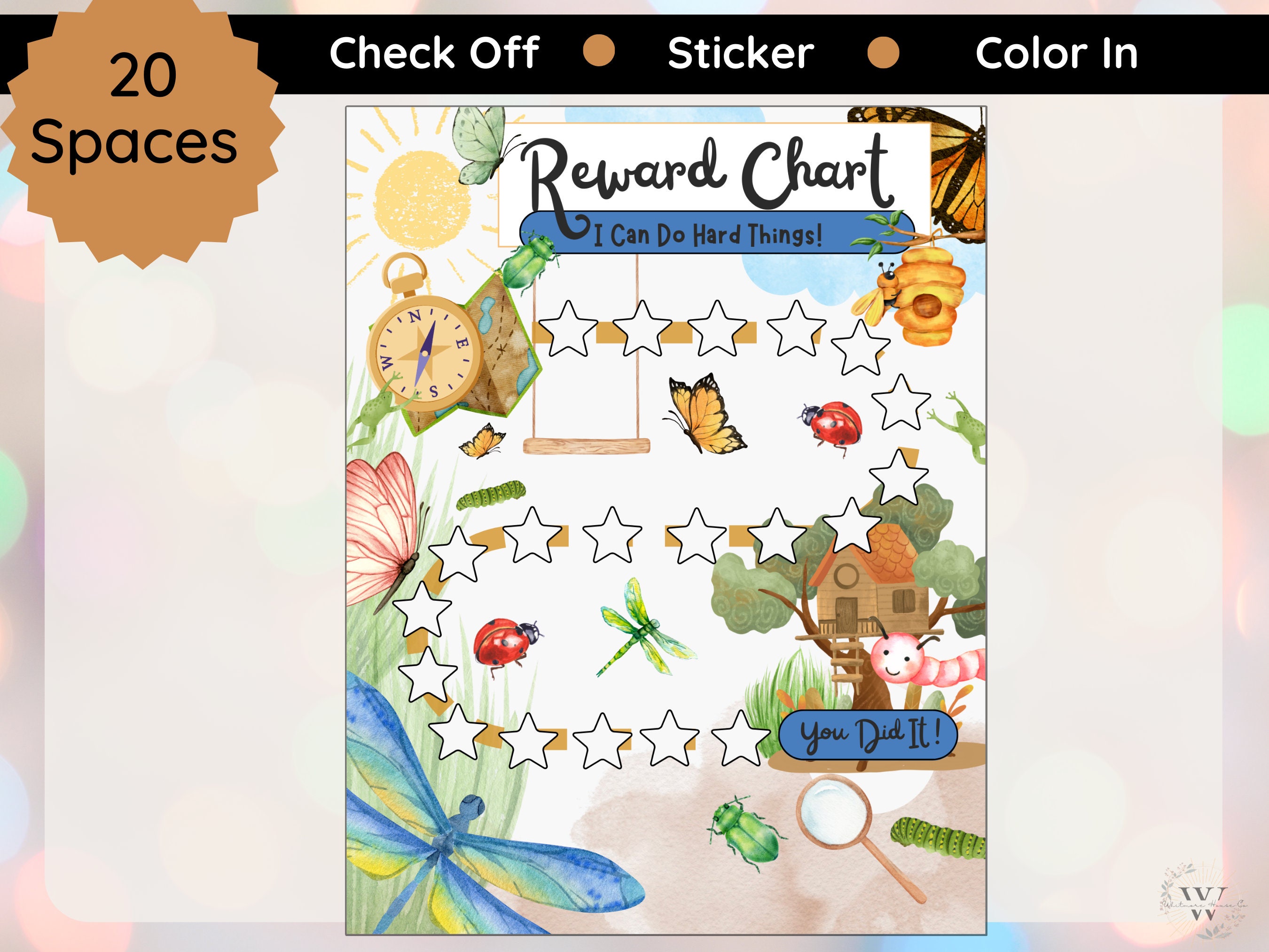 Printable Reward Chart for Kids, Goal Tracker, Toddler Potty Chart ...
