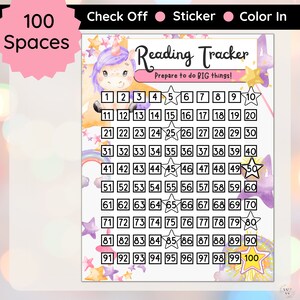 Printable Reading Tracker for Kids, 100 Book Challenge, Unicorn Theme ...