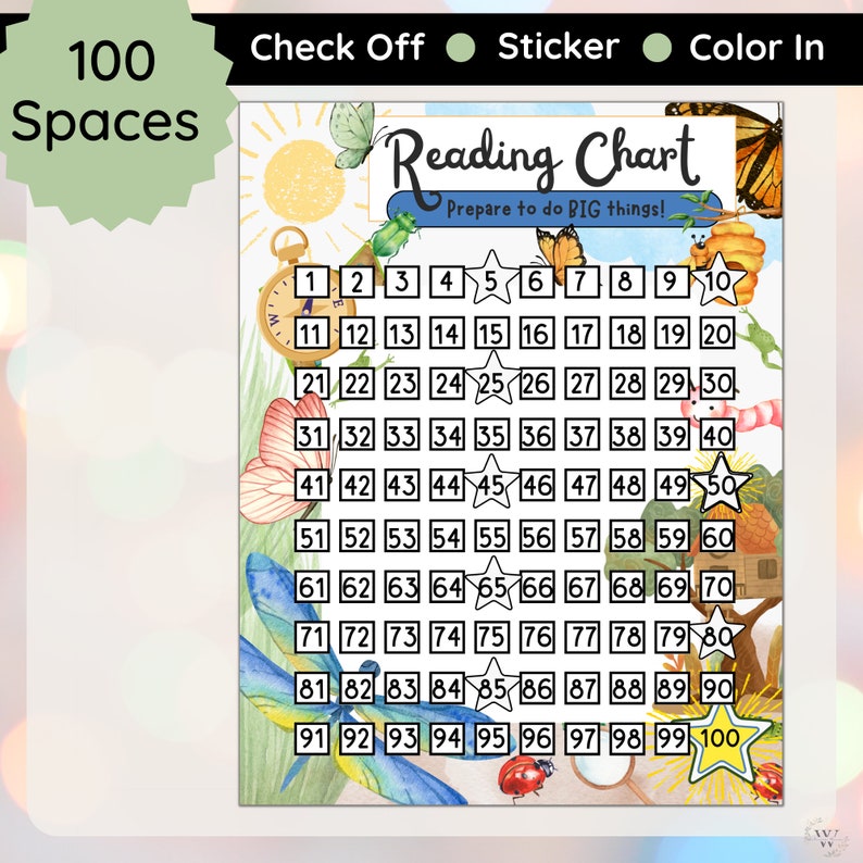 Printable Reading Tracker for Kids, 100 Book Challenge, Summer Reading ...