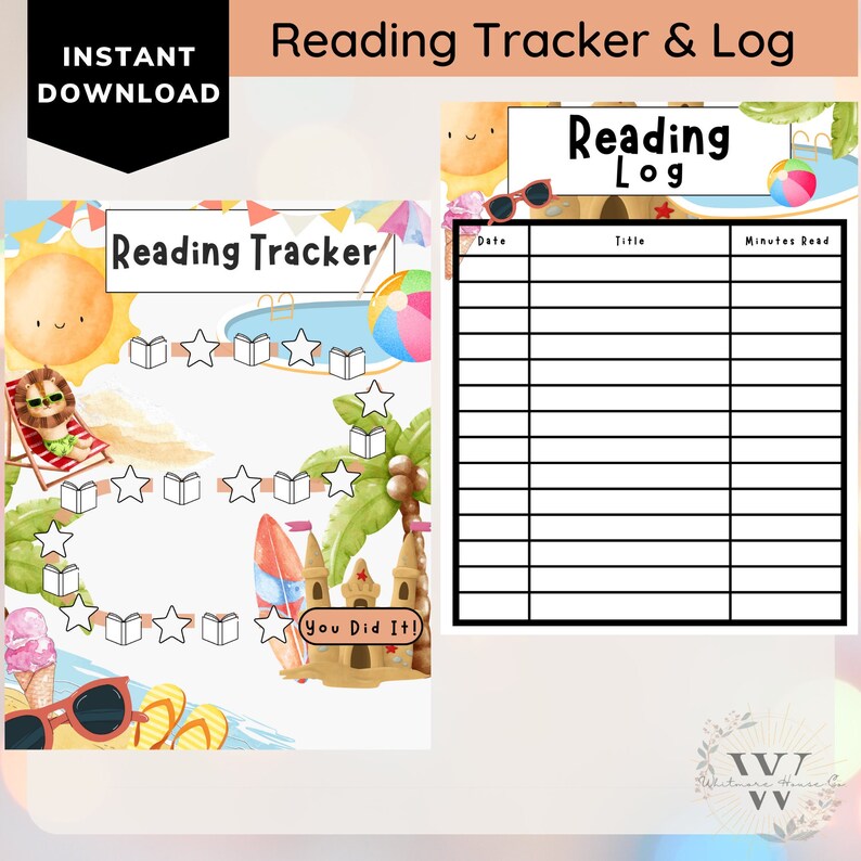Printable Reading Tracker for Kids, Reading Log, Student Book Chart ...