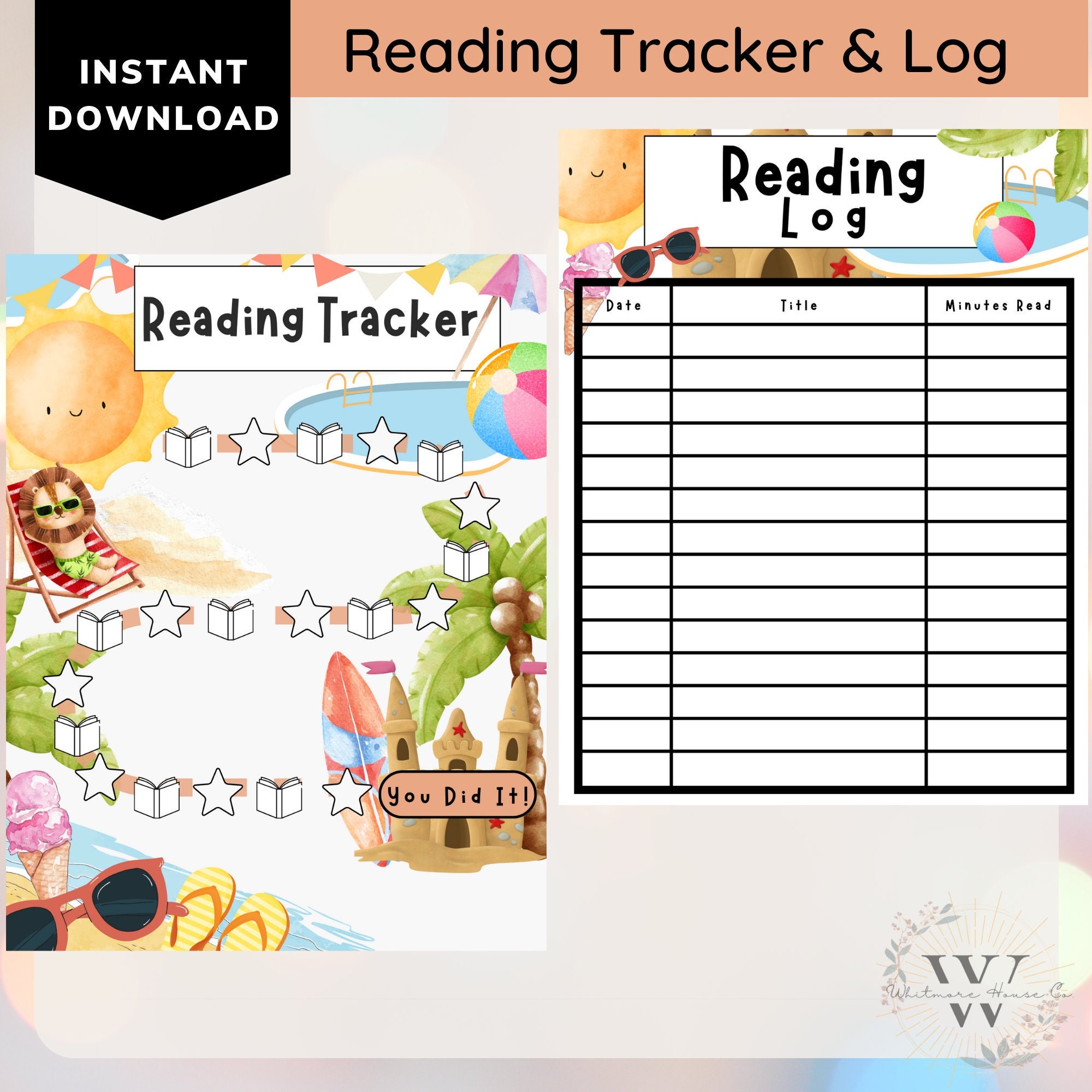 Printable Reading Tracker for Kids, Reading Log, Student Book Chart ...
