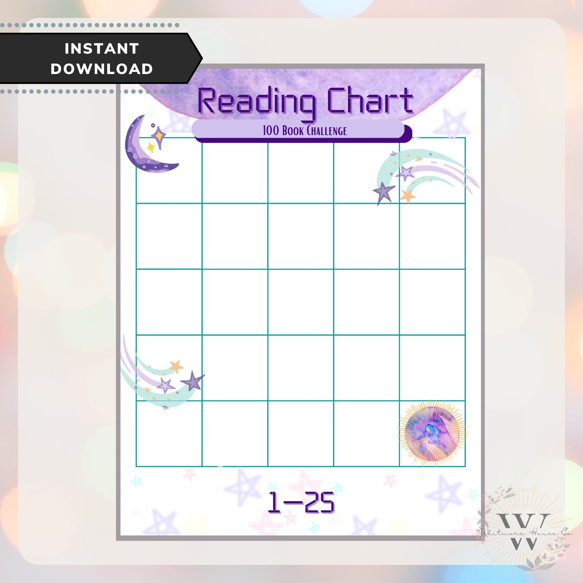 Printable Reading Chart for Kids, 100 Book Challenge, Book Chart, Printable Reading Log, Reading ...