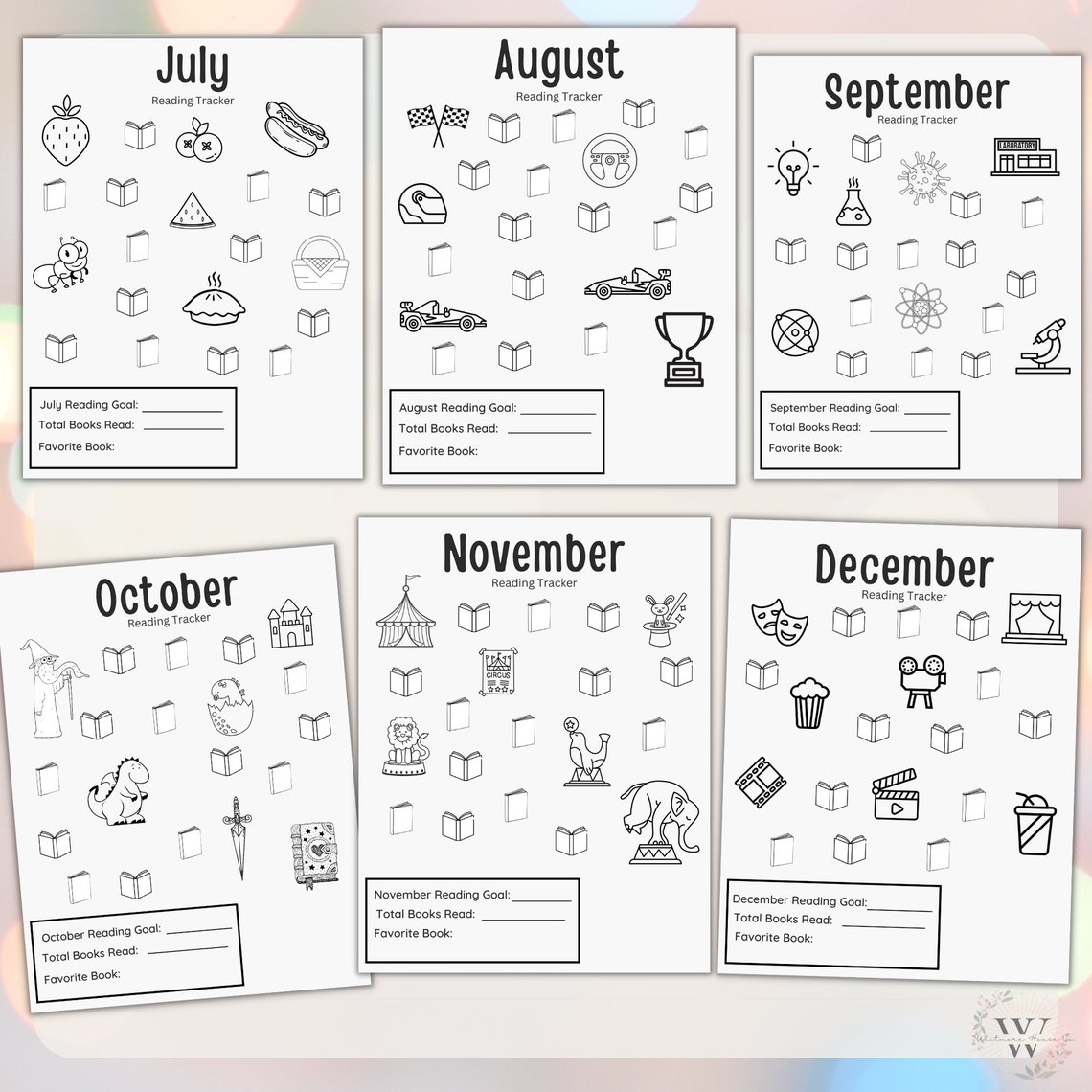 Printable Reading Tracker for Kids, Childrens Goal Chart, Book Log ...