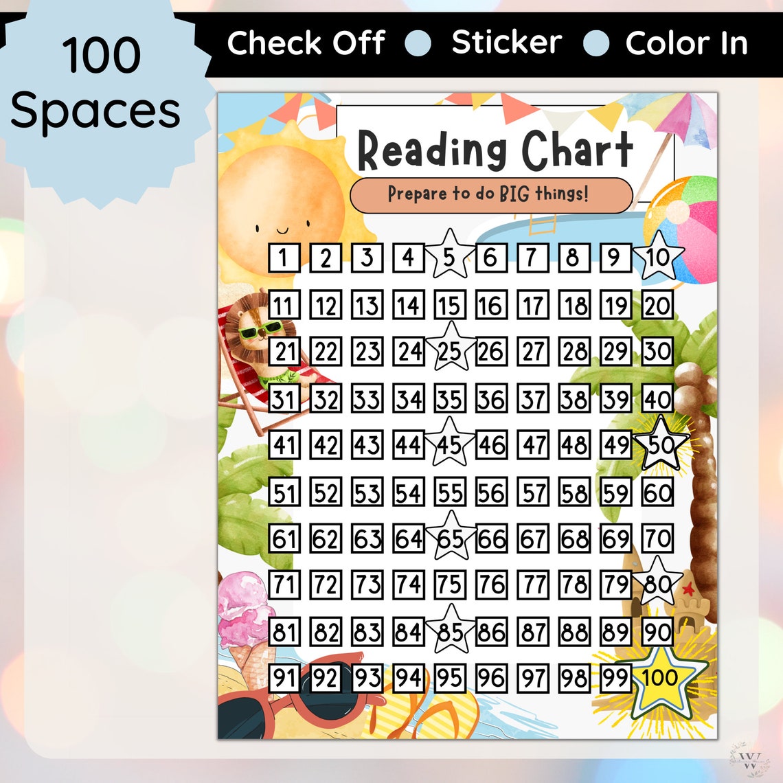 Printable Reading Tracker for Kids, 100 Book Challenge, Summer Reading ...